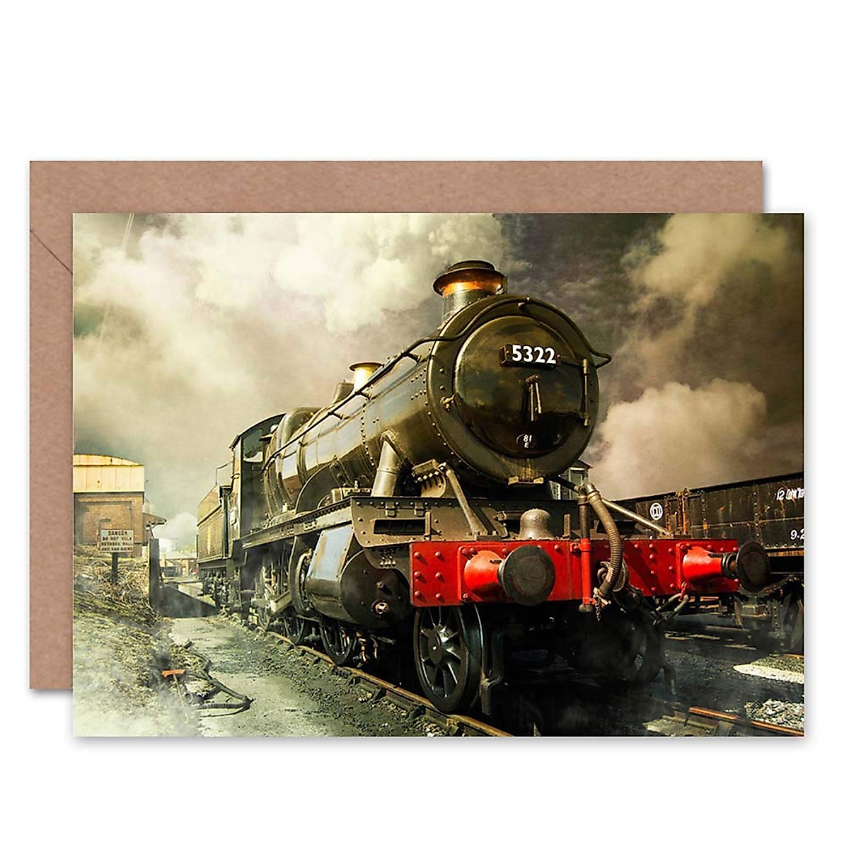 Wee Blue Coo STEAM TRAIN COLOUR PHOTO BIRTHDAY GIFT BLANK GREETINGS CARD