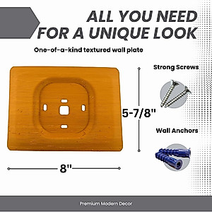 Elm Wood Rectangle Wall Plate for Ecobee Smart Thermostat Enhanced and Premium Cover Trim Backplate