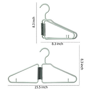 WRYLCYH 8 Pcs Foldable Hangers, Plastic Collapsible Hangers, Portable Folding Clothes Hanger, Foldable Travel Hangers, Foldable Hangers for Travel, Cruise, Home, Bedroom, Dorm (Green)