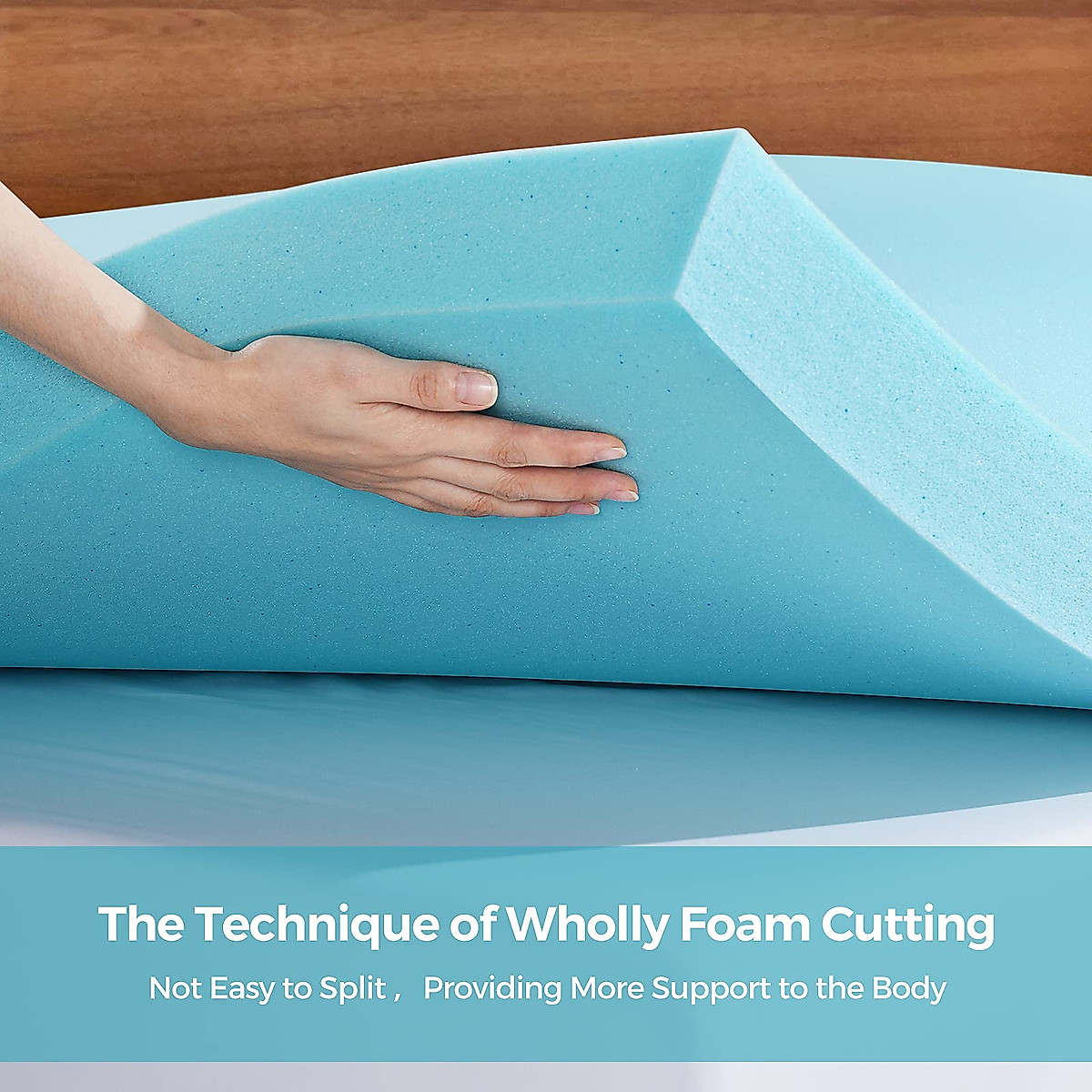 EASELAND King Size Memory Foam Mattress Topper 2 Inch Gel Infused Bed Foam Topper (King, 2 Inches)