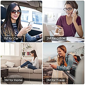 USB C Cable,1M/2M/2M/3M 4pack Charging Cable USB C 3.1A Fast Charging Cable Nylon Long USB Type C Cable for Samsung Galaxy S22 Ultra S21 S20 S10 S9 S8 Plus,Redmi,Sony Google Pixel