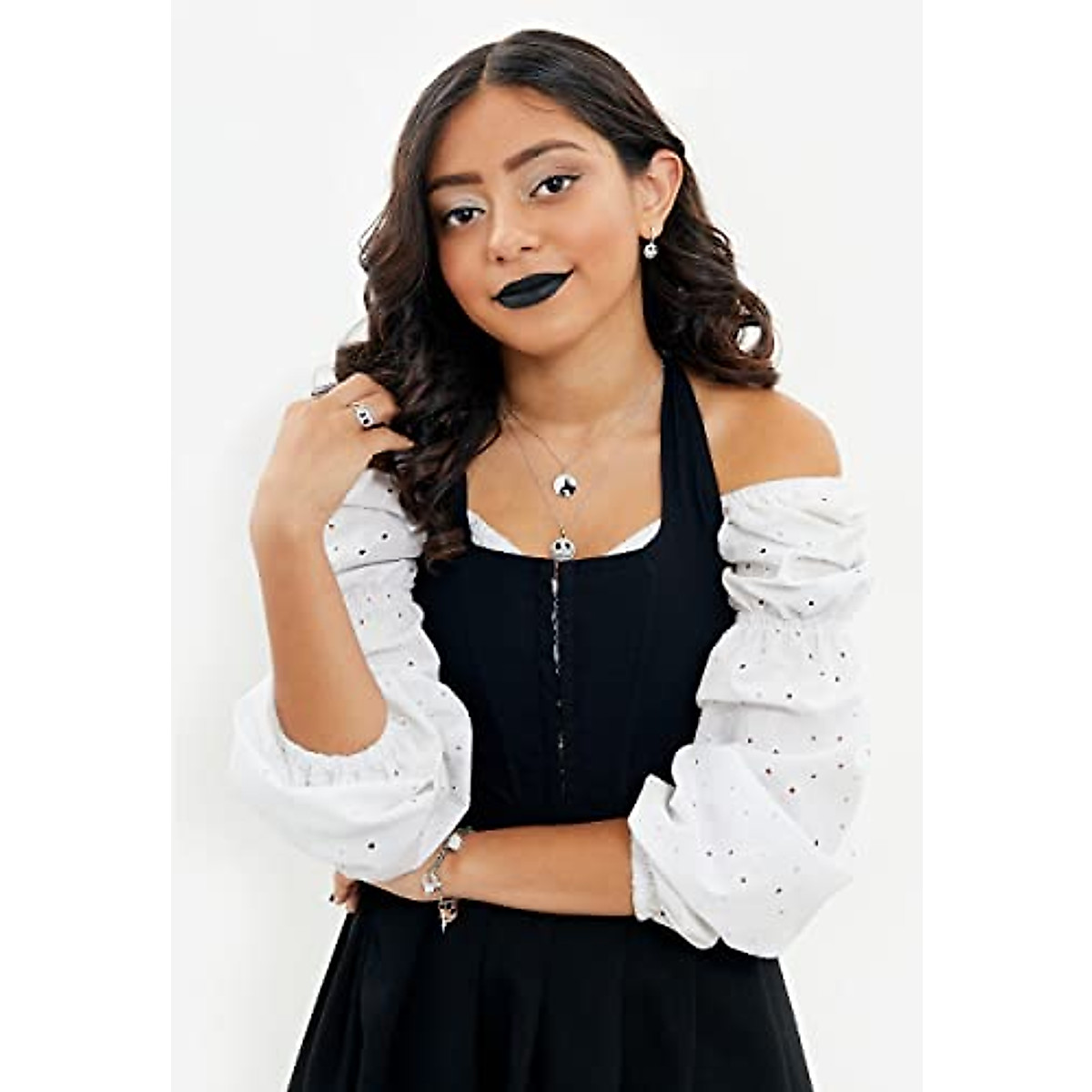 Disney The Nightmare Before Christmas Womens Ring Size 7 - Sterling Silver and Cubic Zirconia Jack Skellington Ring - The Nightmare Before Christmas Jewelry