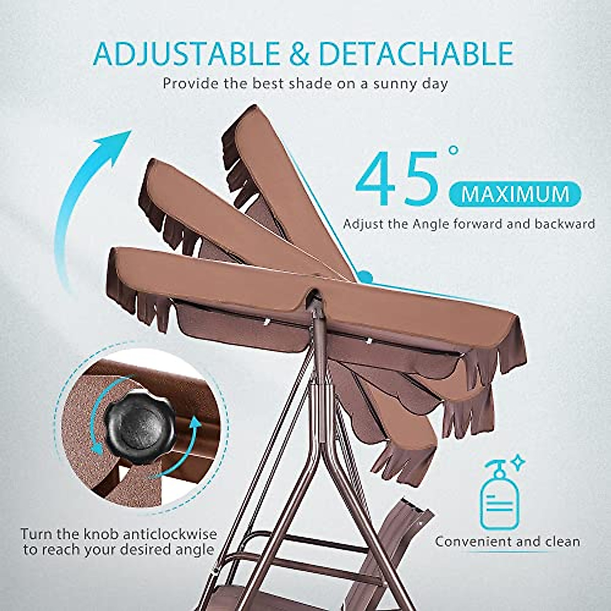 VIVOHOME 16ft Inflatable Blow up Mega Movie Projector Screen with 3-Seater Outdoor Adjustable Canopy Swing Chair