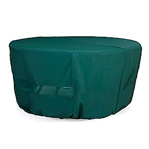 Covermates Round Firepit Cover - Light Weight Material, Weather Resistant, Elastic Hem, Fire Pit Covers-Green