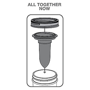 Jarware Salt and Pepper Shaker for Regular Mouth Mason Jars, Grey