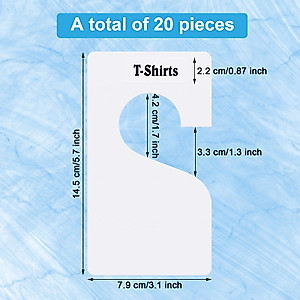 20 Pieces Blank Clothing Rack Divider Clothing Rack Size Dividers Acrylic Baby Closet Dividers Rectangular Large Closet Dividers and 144 Pieces Sorting Labels for Home Closet Cloth Store DIY Craft