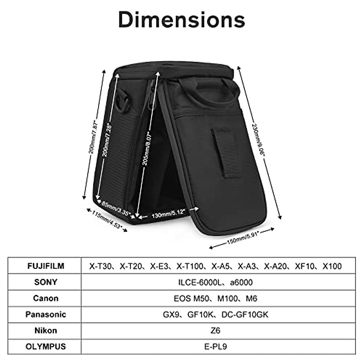 S-ZONE Camera Insert Bag Waterproof Lens Cube Case Compatible with Nikon Canon Sony Fuji for SLR DSLR Mirrorless Lens Cables Accessories