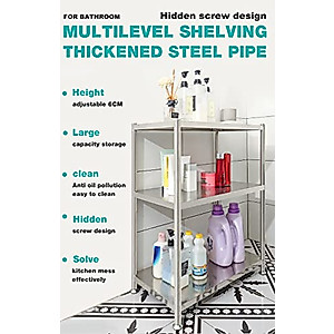 Stainless Steel Shelves 5 Tier Shelf Organizer Kitchen Storage Shelves Garage Shelves Heavy Duty Shelving Garage Shelving Units and Storage Rack Pantry Shelves