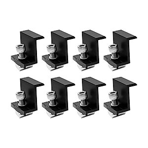 Yajuyi 8Pcs Solar Panel Centre Clamps Solar Panel Holder Portable Attachment 30mm Fixing Solar Panel Solar Panel Bracket End Clamp for Rooftop RV, 30mm