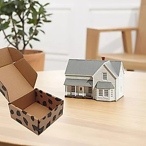 25 Pack Leopard Small Shipping Boxes, 4 x 4 x 2 inches Recyclable Corrugated Cardboard Boxes,Leopard Print Cute Mailing Box for Packaging Small Business Moving Jewelry Gift, Storing, Packing Mailer