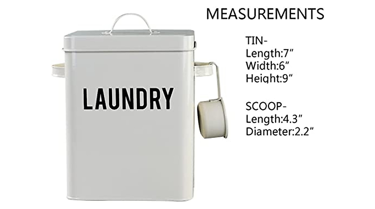LA JOLIE MUSE Laundry Storage Tin: Farmhouse Decor