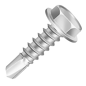 No.10-3/4" HEX Washer Head Screw SELF-Drilling Point ZINC Plated (Box 1000 Screws)
