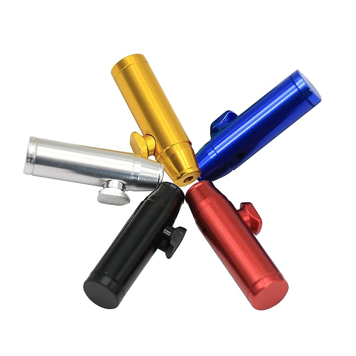 Snuff Bullet Sniffer 5PCS Aluminum Leak-Proof Sniffer Snorter Portable Powder Dispenser Storage Set