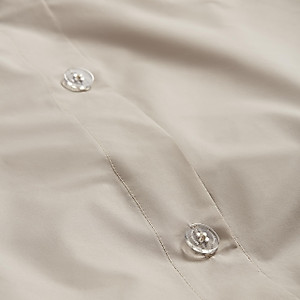 Brooklinen Luxury Sateen Duvet Cover - 100% Cotton, Full/Queen Size in Pebble with Extra-Long Corner Ties and Button Closure| Best Luxury Sheets