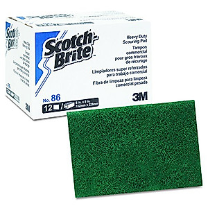Scotch-Brite PROFESSIONAL 86CT Commercial Heavy Duty Scouring Pad 86, 6" x 9", Green, 12 per Pack (Case of 3 Packs)