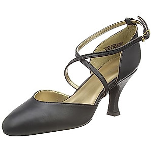 Capezio Women's X-Strap Pump, Black, 8.5 M US