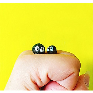 Kimkoala Fairy Garden Decoration Crafts, 8Pcs Mini Cute Resin Soot Figures Black Briquettes Figurines for Fairy Garden Decoration Supplies Miniature Micro Gnome Terrarium Ornament