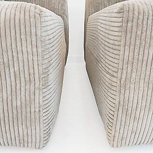 Sdorens 141" Modular Sectional Sofa, L-Shaped Couch 3 Seater with Ottoman, Oversized Corduroy Modern Modular Sofa with 5 Pillows for Living Room, Office, Beige