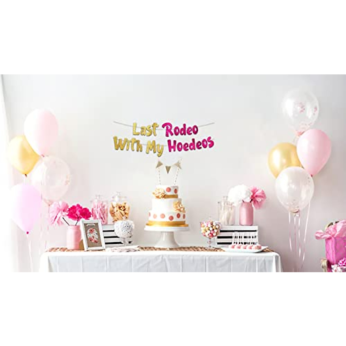 Last Rodeo Bachelorette Party Glitter Banner – Western Cowgirl Bachelorette Party Decorations, Favors and Supplies – Nashville – Austin – Dallas – Charleston - Savannah
