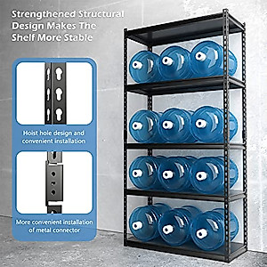 Woueniut Garage Storage Shelves, 72" Heavy Duty Metal Storage Utility Rack with Adjustable 5 Tier Shelving Storage Rack for Warehouse Basement Kitchen Living Room 35.8" W x 16" D x 72" H (4 Pack)