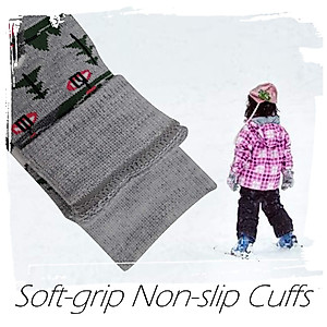 HIGHCAMP 2 Pairs Kids Merino Wool Ski Snowboard Socks Boy Girl Toddler Snow Socks/Norway Pink, S