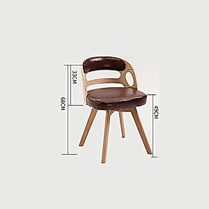 CZDYUF Dining Chairs Living Room Chair Mid Century Accent Chairs Leather Solid Wood Legs Leisure Chairs for Kitchen Home Furniture (Color : Black)