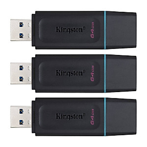 Kingston 64GB DataTraveler Exodia Flash Drive - DTX/64GB (3 Pack)