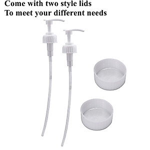 Yopay 2 Pack 1 Gallon Plastic Jugs, Plastic Bottle Container with with Pumps Child Resistant Airtight Lids, BPA Free, HDPE Plastic, Residential and Commercial Uses, White, 3.8L