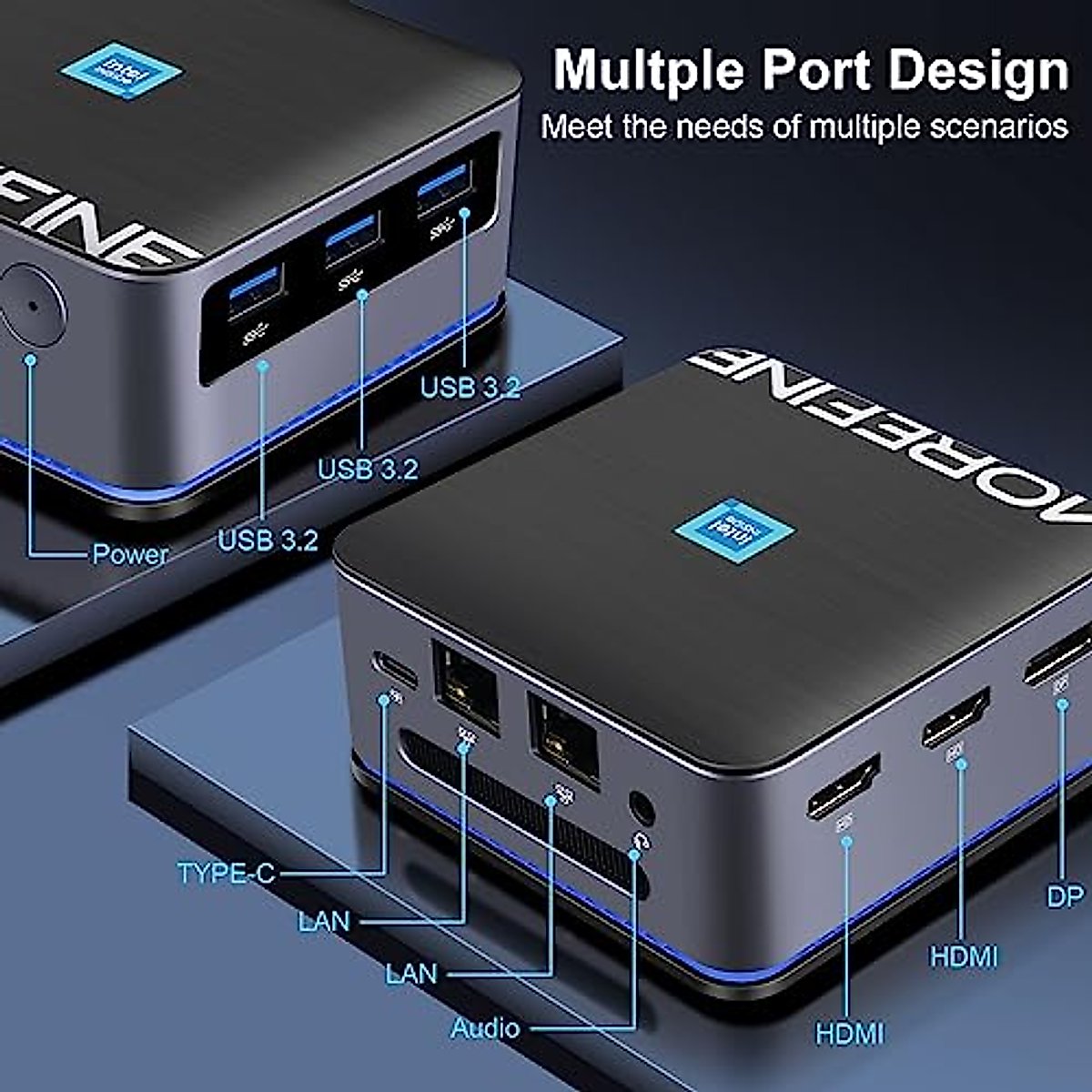 MOREFINE M8S Mini PC, Intel 12th N100 (up to 3.4GHz) Micro PC, Mini Computer Windows 11 Pro with 16GB LPDDR5 RAM/512G M.2 NVME SSD, Mini Deaktop PC Support WiFi6/BT5.2/Gigabit Ethernet Ports