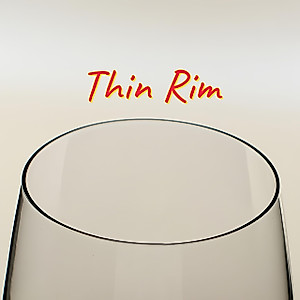 AtMU Basic Stemless Wine Glasses Set of 12, 18 fl. oz Dishwasher Safe, All Purpose Wine Glasses for Cocktails, Coffee and Spritzers, Exellent for Family, Party and Business