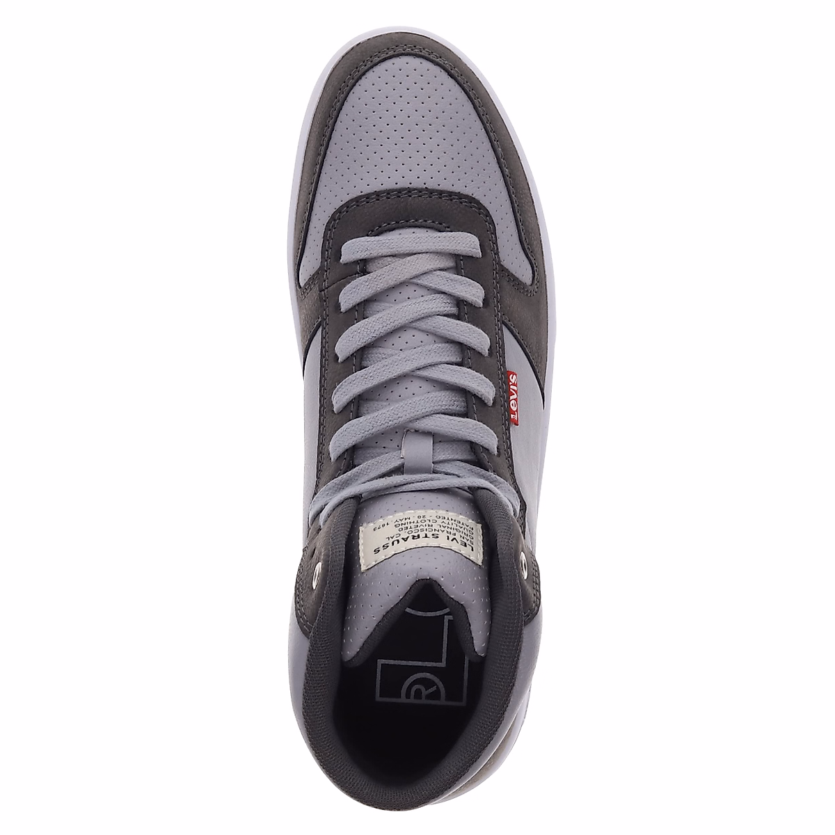 Levi's Mens Drive Hi Synthetic Leather Casual Hightop Sneaker Shoe, Grey/Charcoal, 12 M