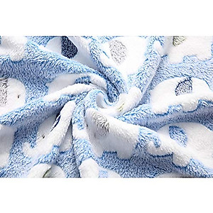 1 Pack 3 Blankets Super Soft Fluffy Premium Cute Elephant Pattern Pet Blanket Flannel Throw for Dog Puppy Cat Blue/Pink/Yellow Small(23x16 inch)