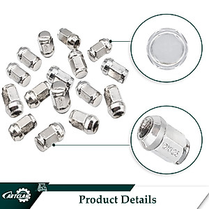 CartClan Golf Cart Chrome Lug Nuts, Suitable for Yamaha/GEM 12MMx1.25" Pack of 16