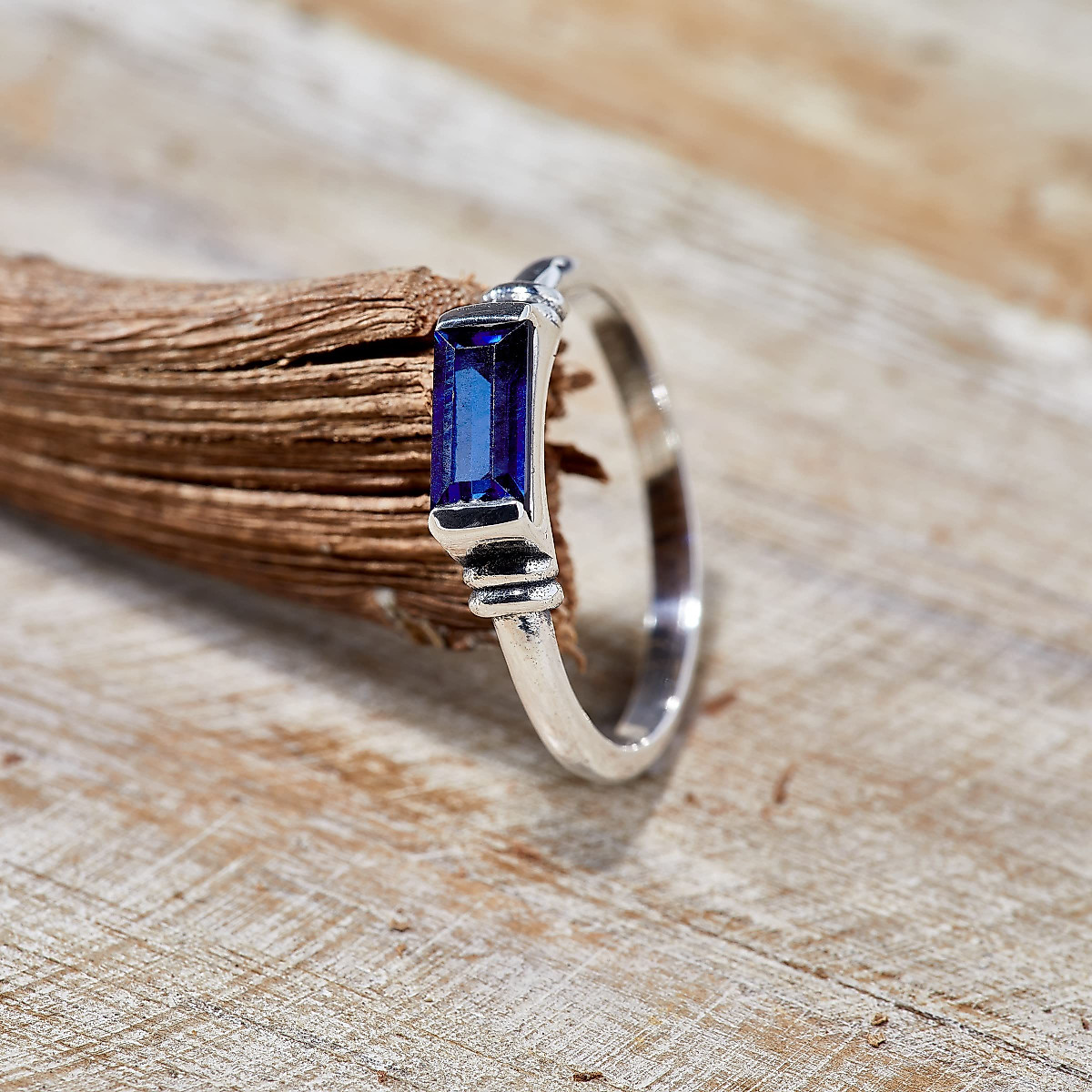 Silpada 'Mediterranean Blue' Sterling Silver Lab-Created Sapphire Ring, Size 8, Size 8