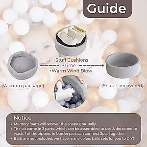 Wonder Space Deluxe Kids Round Ball Pit, Premium Handmade Kiddie Balls Pool, Soft Indoor Outdoor Nursery Baby Playpen, Ideal Gift Play Toy for Children Toddler Infant Boys and Girls (Baby Blue)