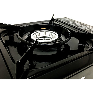 Portable Outdoor Camping Butane Gas Stove Full Stainless Steel Body with Electronic Ignition and Carrying Case