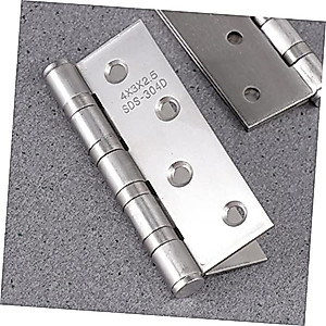 DOITOOL 6 Pcs 4 Home Furniture Hardware Interior Hinge with Screws Folding Door Hinge Folding Hinge Plated Hinge Bearing Steel Hinge Mute Flat Hinge Door Loose-Leaf Hinge Bearing Household