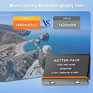 2 Pack ONE X3 Battery & Triple USB Charger Hub Bundle Compatible with Insta360 ONE X3 Camera (Battery Not Waterproof)