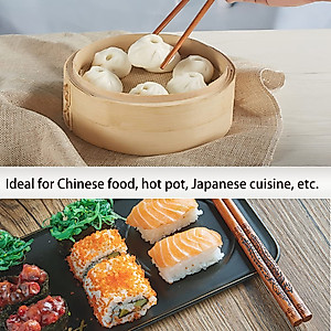 Chopsticks Reusable- Chinese Style Chopsticks, Dragon and Phoenix Chopsticks Set with Holder and Carrying Bag, Natural Wooden Chopstick Gift Set （2 Pairs)