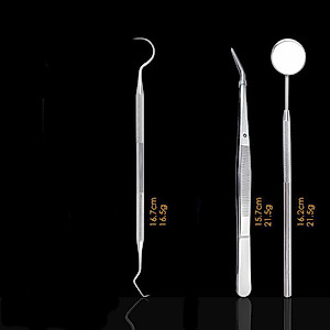 Dental Tools Kit, GDGY Stainless Steel Dental Scaler, Mouth Mirror, Tarter Scraper, Tooth Pick, Tweezers, Plaque And Calculus Remover Dentist Hygiene Instruments Set For Home & Pet Oral Use
