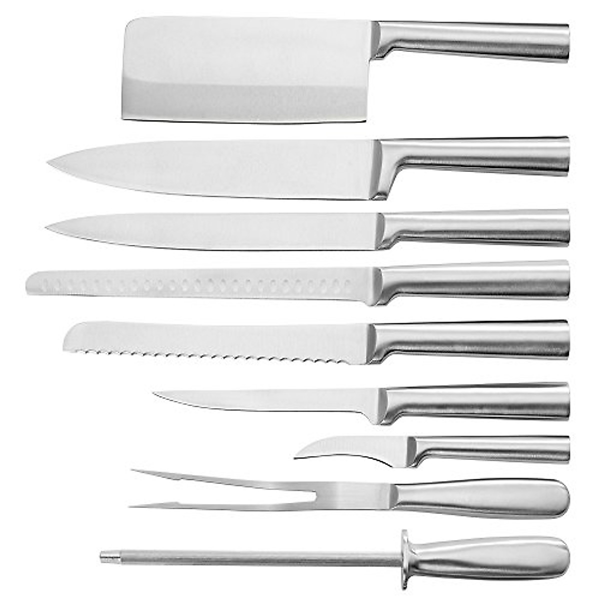 HQY Professional Knives, Premium Stainless Steel 9 Piece Chefs Knife Set in Case
