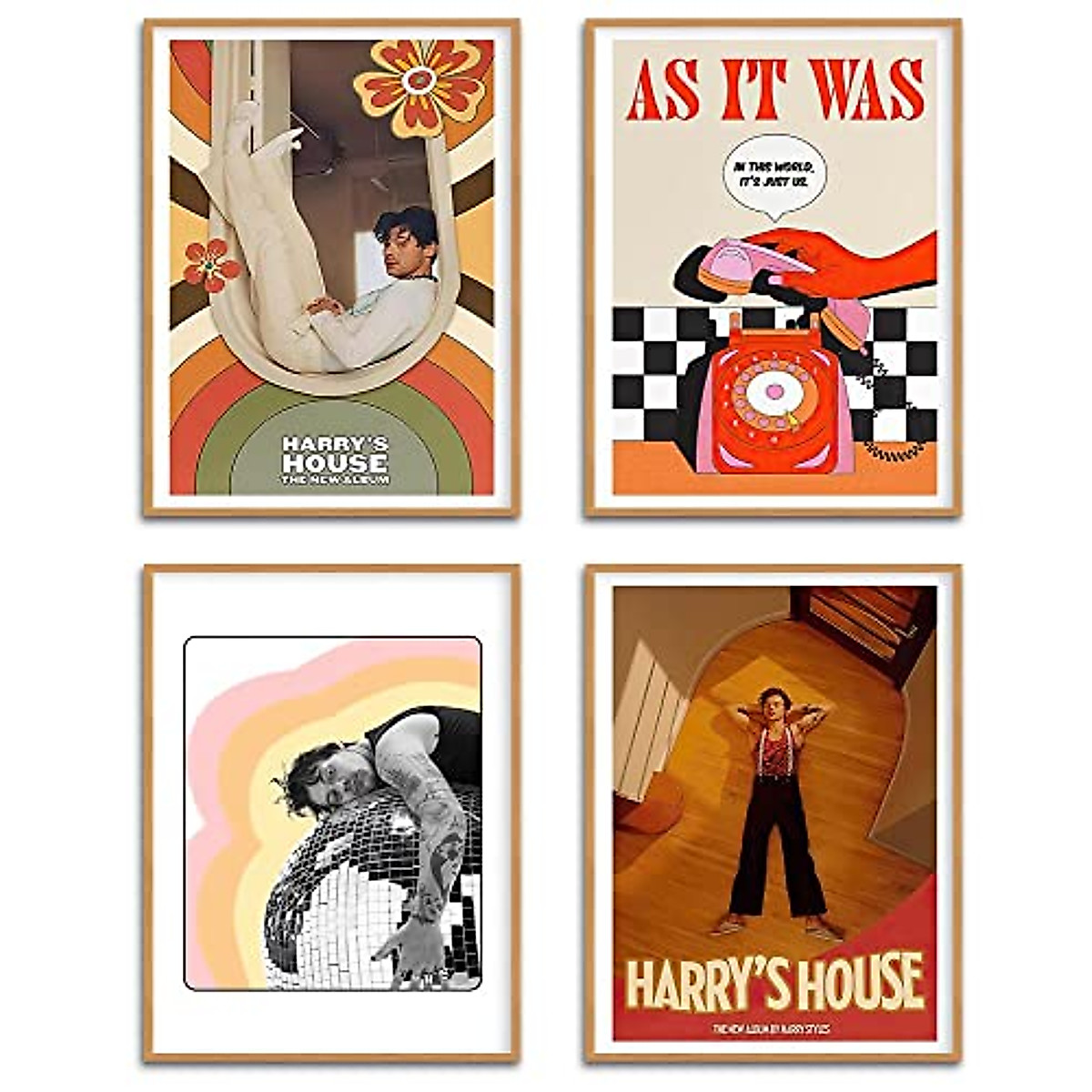 WUDJXG Harry Styles Album Cover Poster HL As It Was Music Posters Aesthetic Decor HD Print Room Pictures Canvas Wall Art 4 Sheet 8x10 inch Unframed