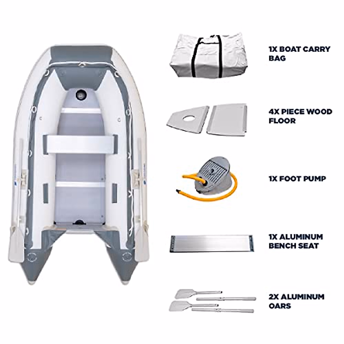Newport 8ft 10in Dana Inflatable Sport Tender Dinghy Boat - 3 Person - 10 Horsepower - USCG Rated