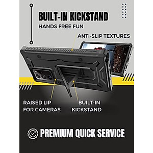 ArmadilloTek Vanguard Compatible with Samsung Galaxy Note 20 Ultra 5G Case (2020 Release) Military Grade Full-Body Rugged with Built-in Kickstand [Screenless Version] - Black