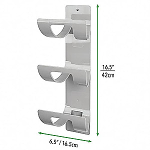 mDesign Plastic Wall Mounted Towel Rack Storage Organizer Holder for Master or Guest Bathroom - Hold Bath, Hand, and Face Towels/Washcloths - Aura Collection - 2 Pack - Gray