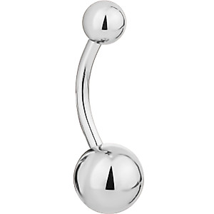 Forbidden Body Jewelry Belly Button Ring Surgical Steel Double Ball Belly Rings 14G Navel Ring