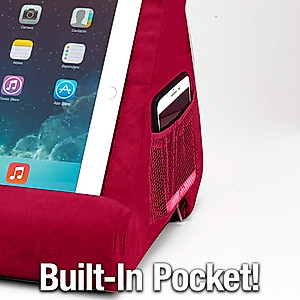 Ontel Pillow Pad Ultra Multi-Angle Soft Tablet Stand, Burgundy - Comfortable Angled Viewing for iPad, Tablets, Kindle, Smartphones, Books, Magazines, and More