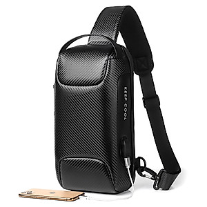 Konelia Anti-Theft Sling Chest Bag Backpack Waterproof Crossbody Shoulder Bag Travel Casual Daypack with USB Charge Port