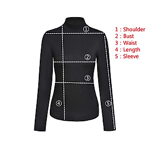 Kindcall Women’s Slim Fitted White Mock Turtleneck Tops Long Sleeve Lightweight Base Layer Shirts Medium