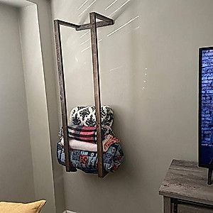Blanket rack | blanket storage | Shelf/Towel storage | farmhouse rustic decor | Blanket Ladder (48, Weathered Grey)